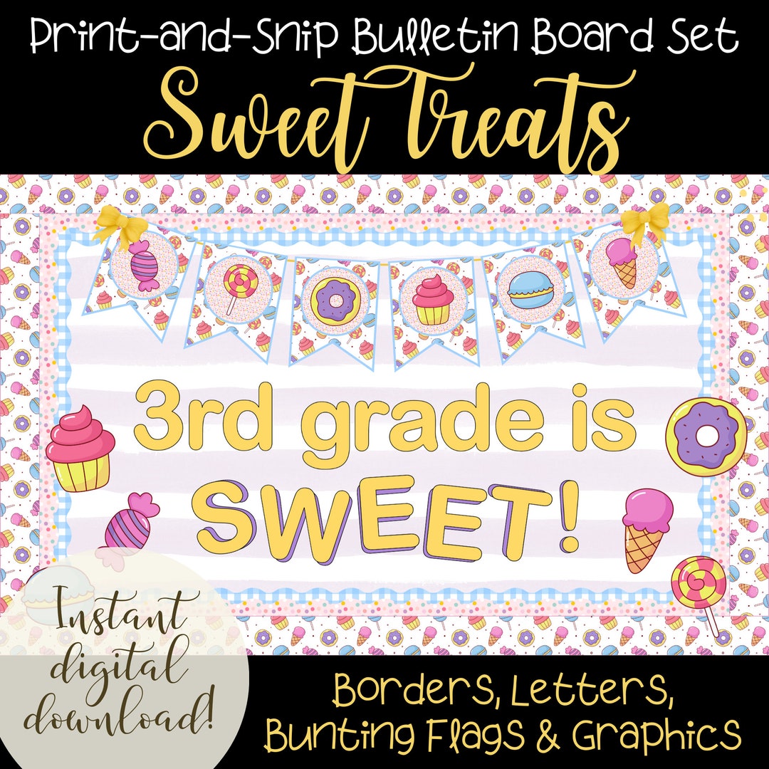 Sweets Bulletin Board Set, Printable Classroom Display Kit, Letters ...