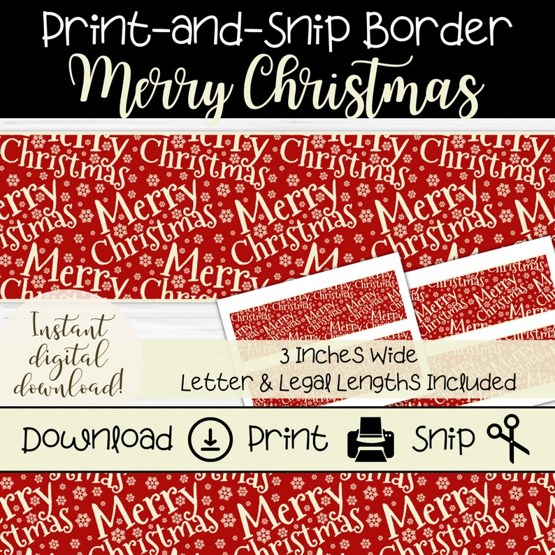 Merry Christmas Bulletin Board Border: Red & Cream Teacher Trim ...