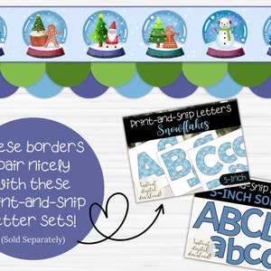 Snow Globe Bulletin Board Borders | Printable Christmas Borders for ...