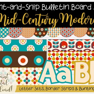 Mid-century Modern Bulletin Board Set | Printable Mix and Match ...