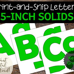 Kelly Green Bulletin Board Letters and Numbers, Printable Letter Set ...
