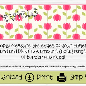 Bulletin Board Border and Letters Combo Set, Printable Spring Decor for ...
