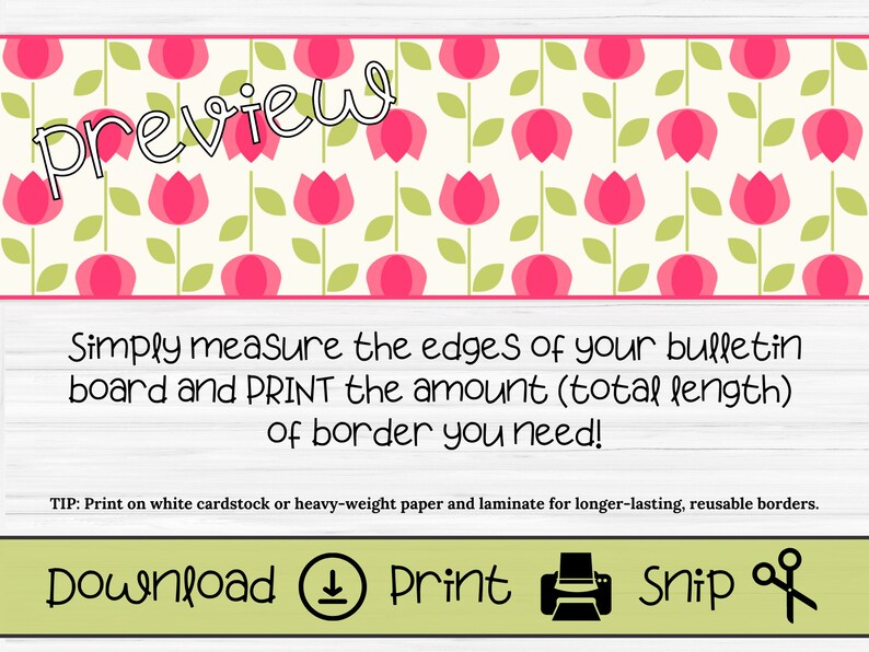 Bulletin Board Border and Letters Combo Set Printable Spring - Etsy