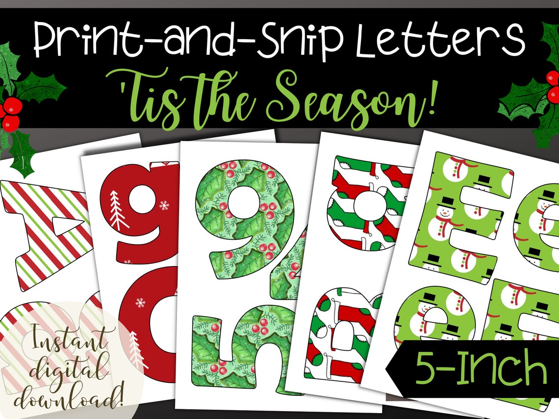 Printable Christmas Holiday Themed Letters for Festive - Etsy