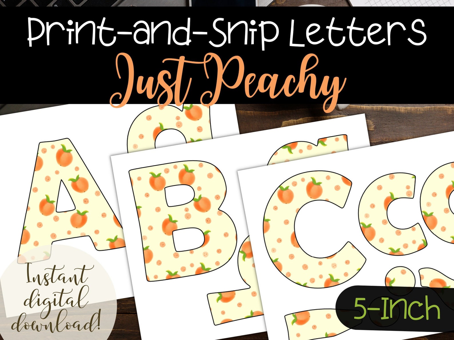 Bulletin Board Letters Peach Theme Printable Letter Set for Teachers ...