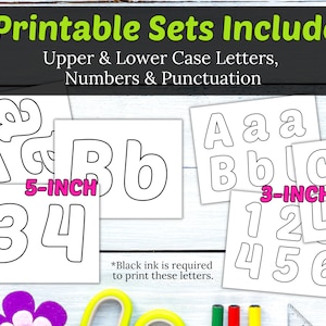 Printable Bulletin Board Letters: 3 & 5 Inch DIY Sets (PDF) - Etsy