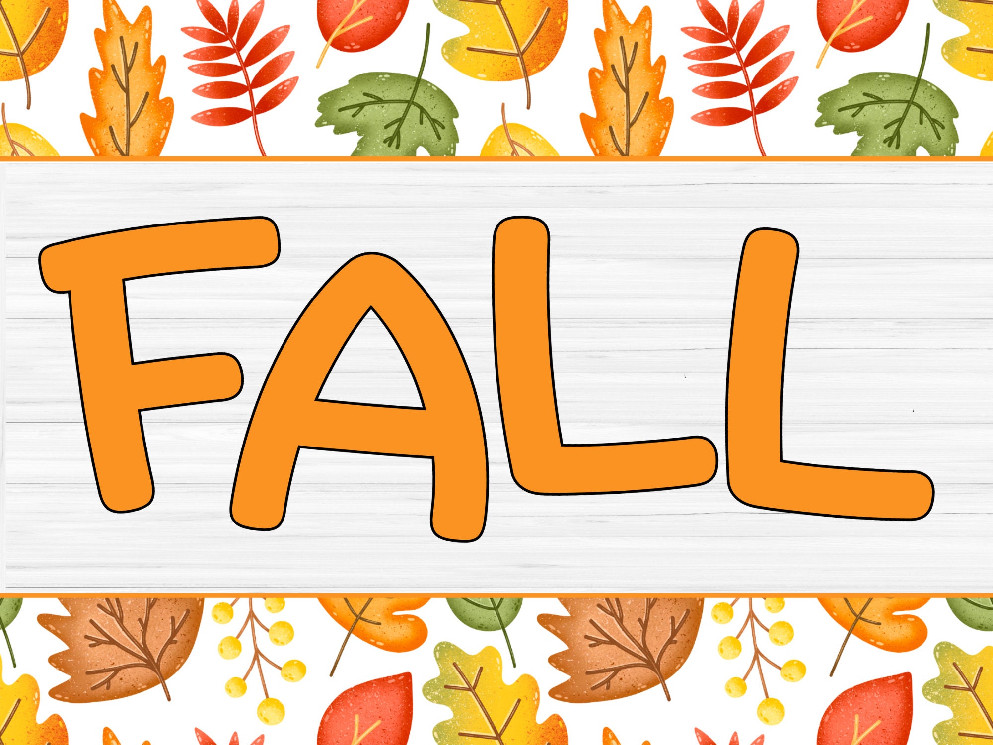 Fall Bulletin Board Border and Orange Letters Printable Fall Classroom ...