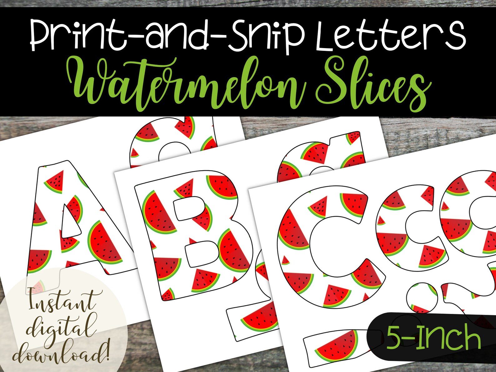 Watermelon Bulletin Board Letter Set Printable Letter Set for Teachers ...
