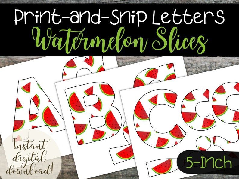 Watermelon Bulletin Board Letter Set Printable Letter Set for Teachers ...