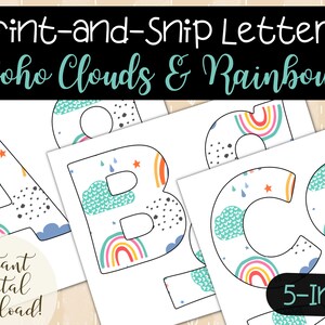 Bulletin Board Letters | Boho Rainbow Theme | Cute Classroom Decor ...