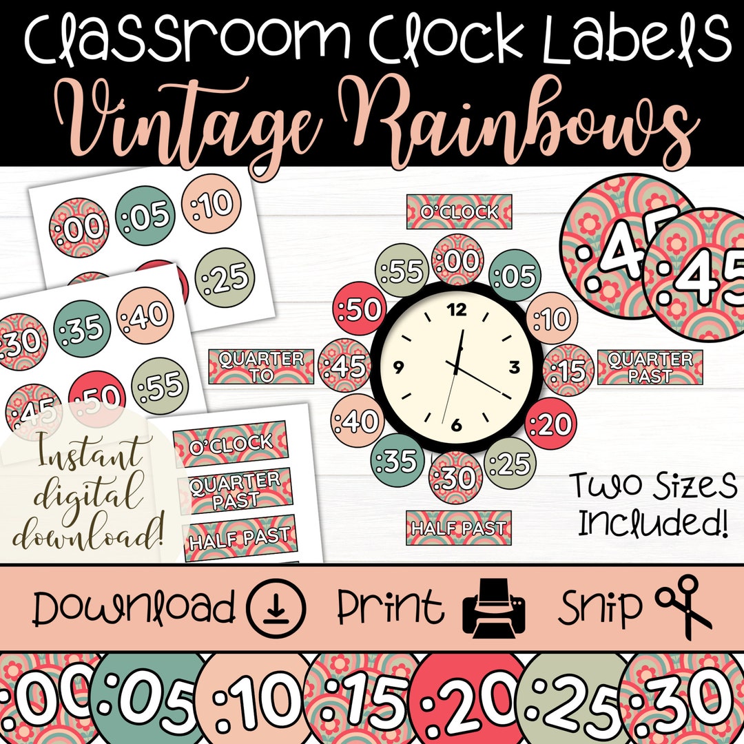 Classroom Clock Labels | How to Tell Time | Elementary Education ...