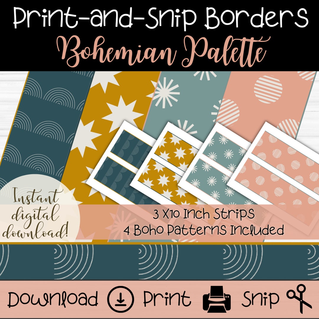 Boho Bulletin Board Borders: Earth Tone Classroom Decor (PDF ...