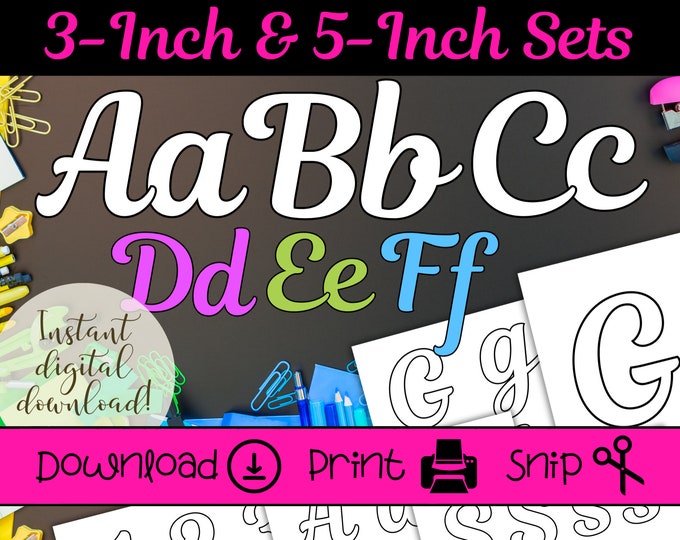 Printable A-Z Bulletin Board Letters Punctuation and Numbers Easy and ...