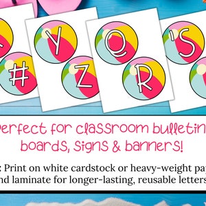 Summer Bulletin Board Letter Set | Beach Ball Theme | Bulletin Board ...