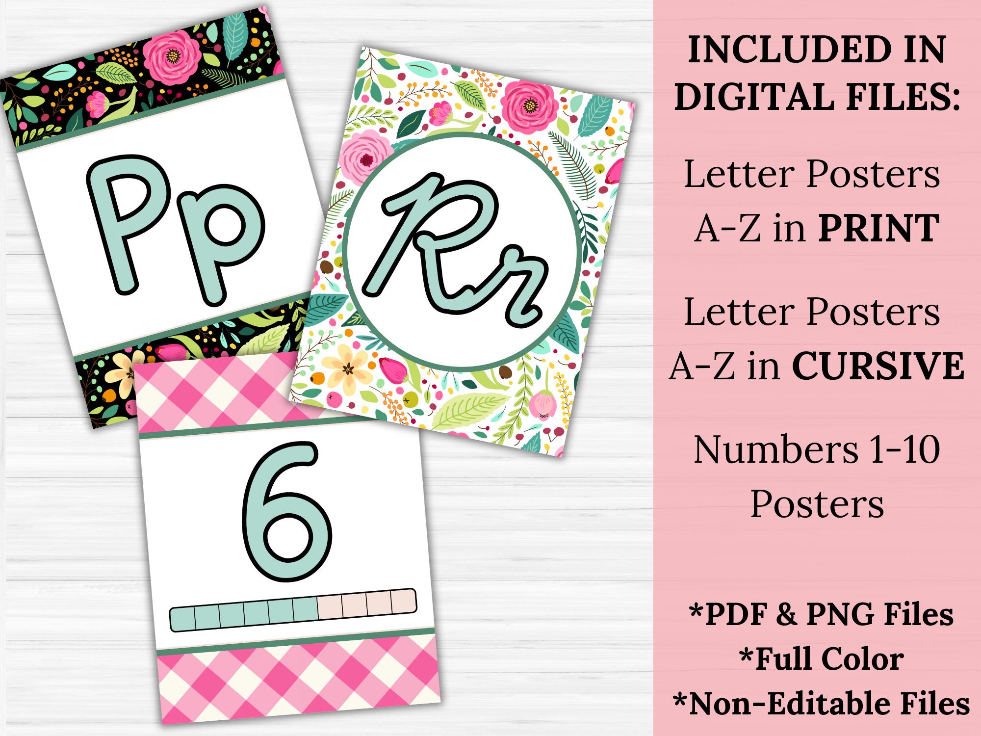 Alphabet Posters | Large Classroom Letters & Numbers Printable Set ...