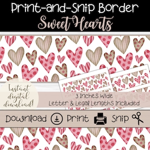 Bulletin Board Border in Sweet Hearts Pattern for Valentine's Day and ...
