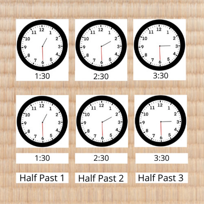 Montessori Clock Cards - Etsy