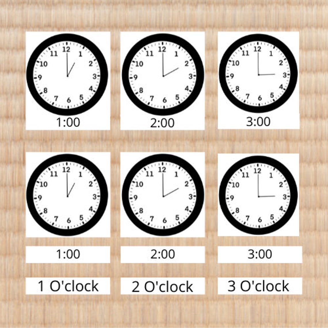 Montessori Clock Cards - Etsy