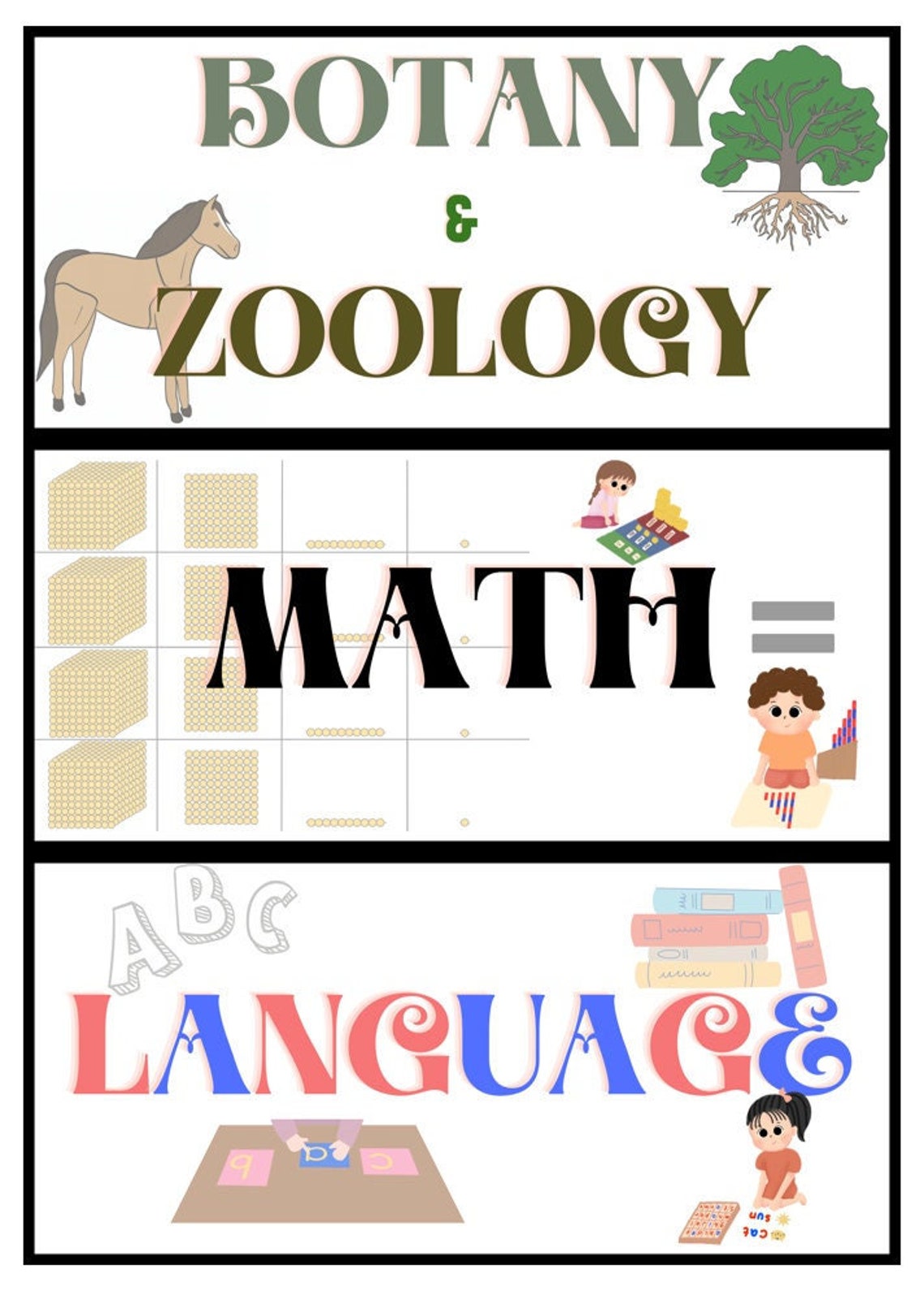 Montessori Classroom Subject Labels - Etsy