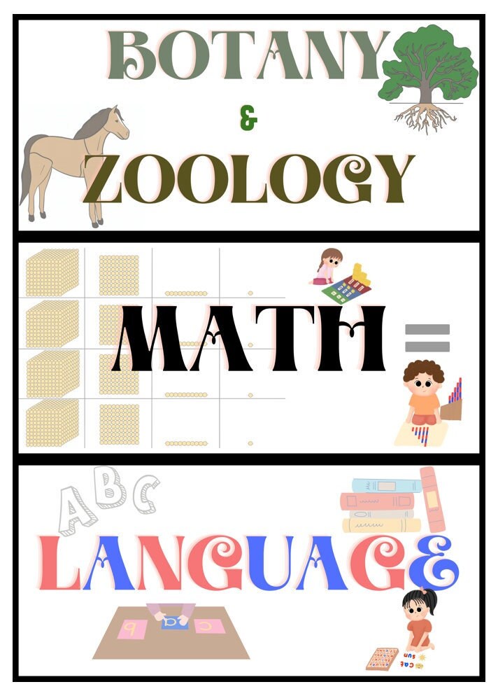 Montessori Classroom Subject Labels - Etsy