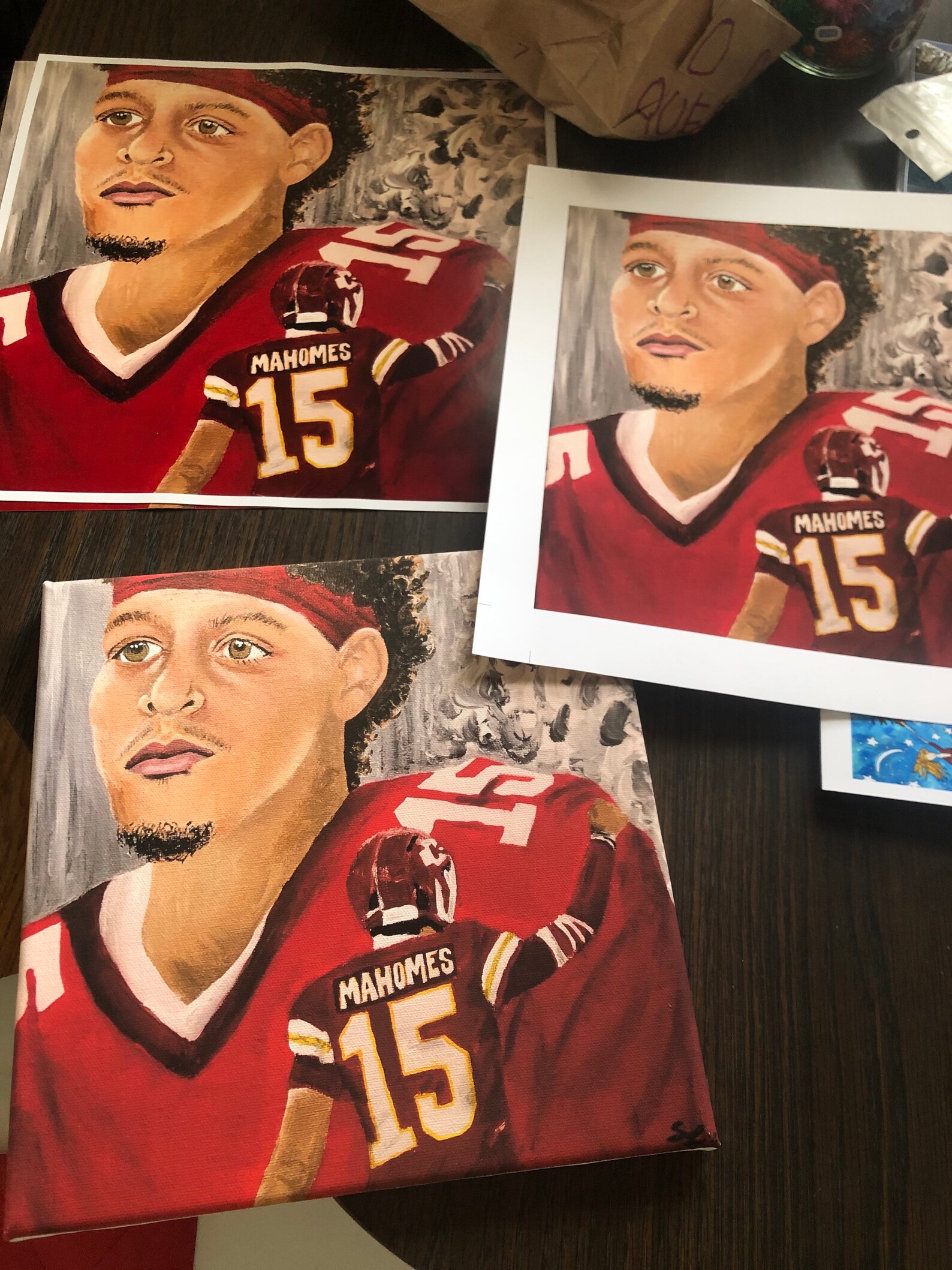 Patrick Mahomes Acrylic Painting Print on Canvas - Etsy