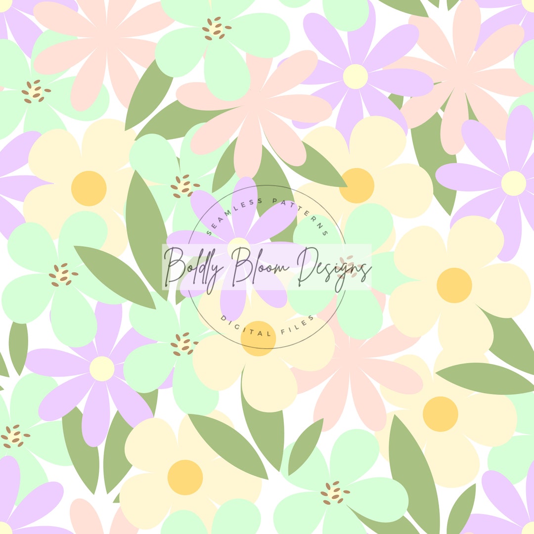Pastel Floral Seamless Pattern, Floral Seamless Pattern, Spring Floral ...
