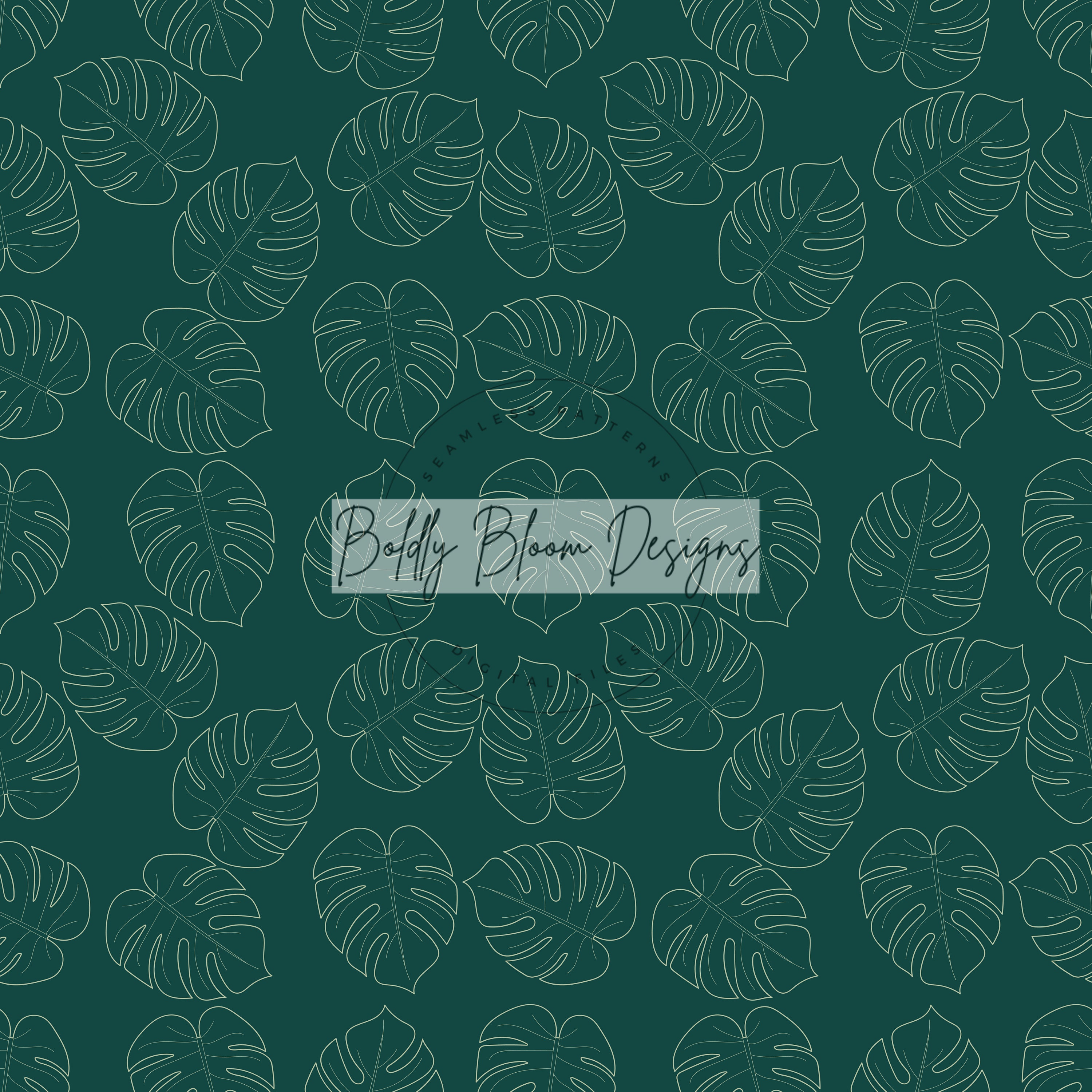 Monstera Leaf Outline Seamless Pattern, Monstera Leaf Seamless ...