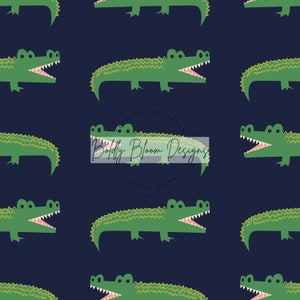 Alligator Seamless Pattern With Matching Dots, Alligator Seamless ...