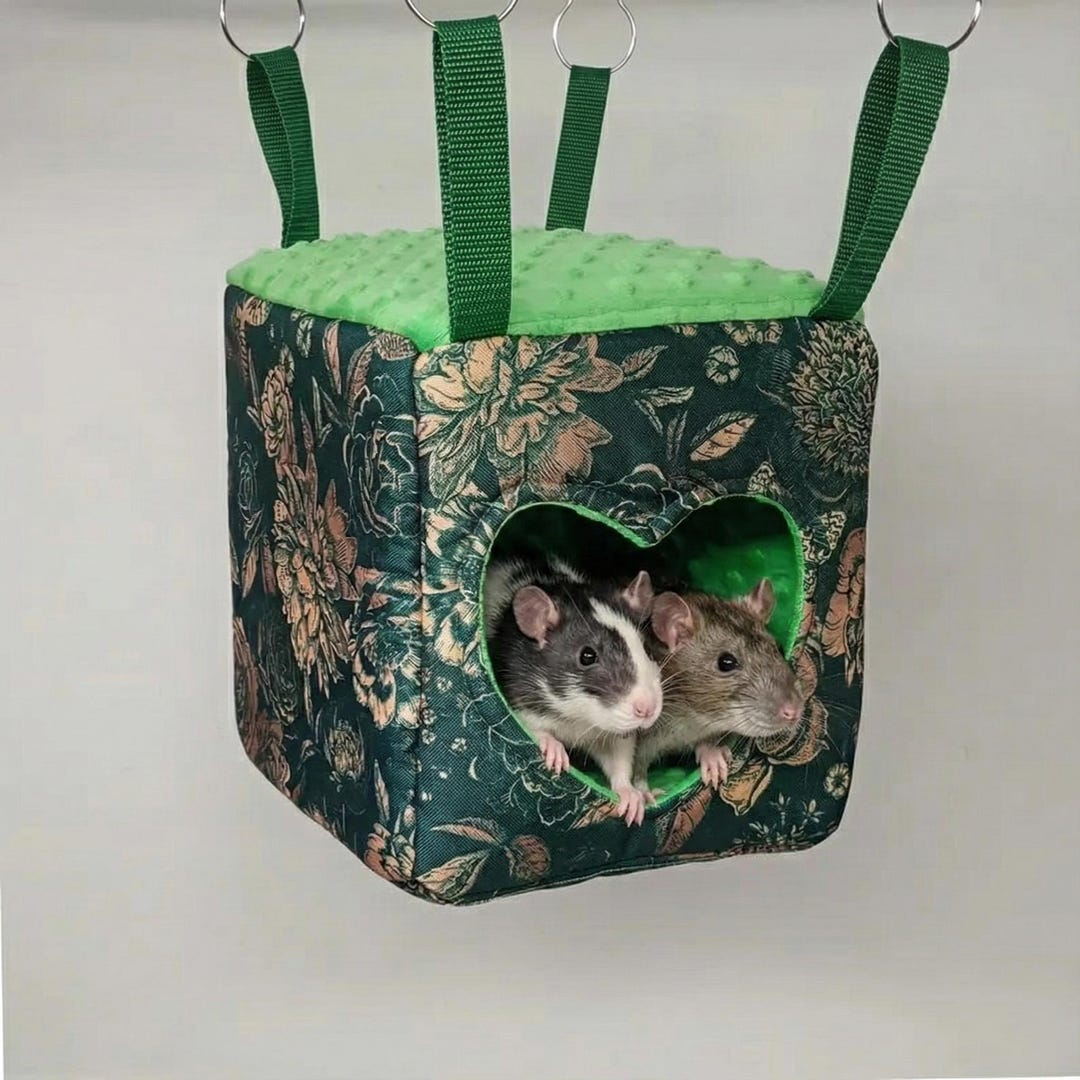 Rat Cube Hammock – Cozy Fleece Hanging Bed for Rats, Cage Hammock - Etsy