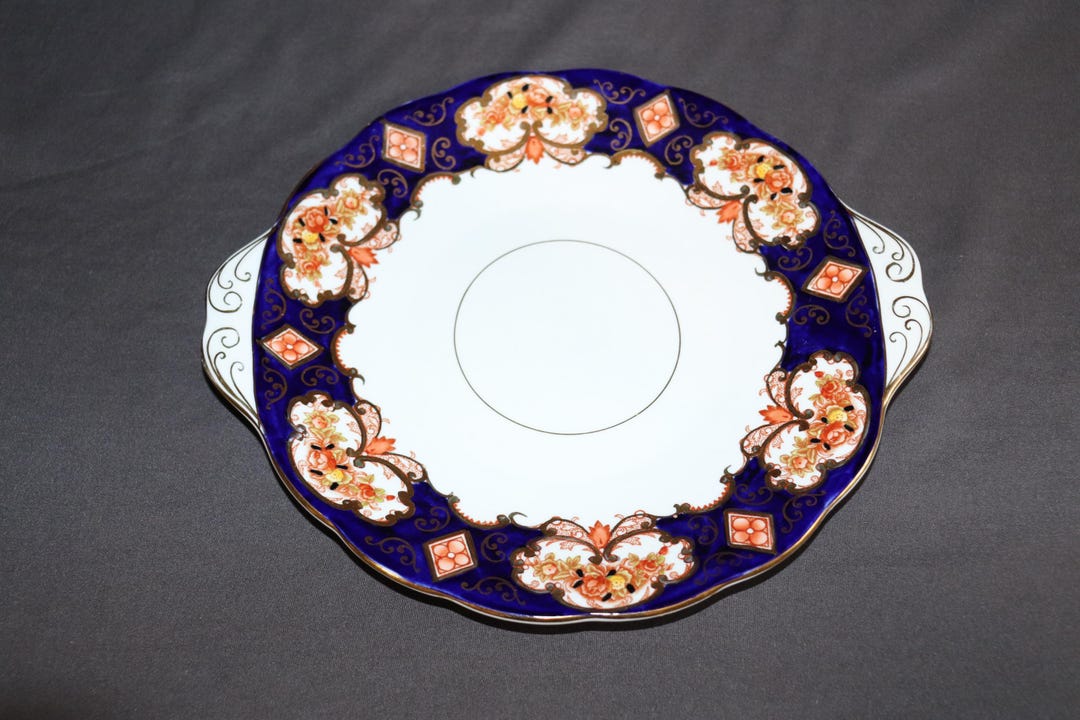 Royal Albert Heirloom bone China Stamp Handled Cake Plate - Etsy