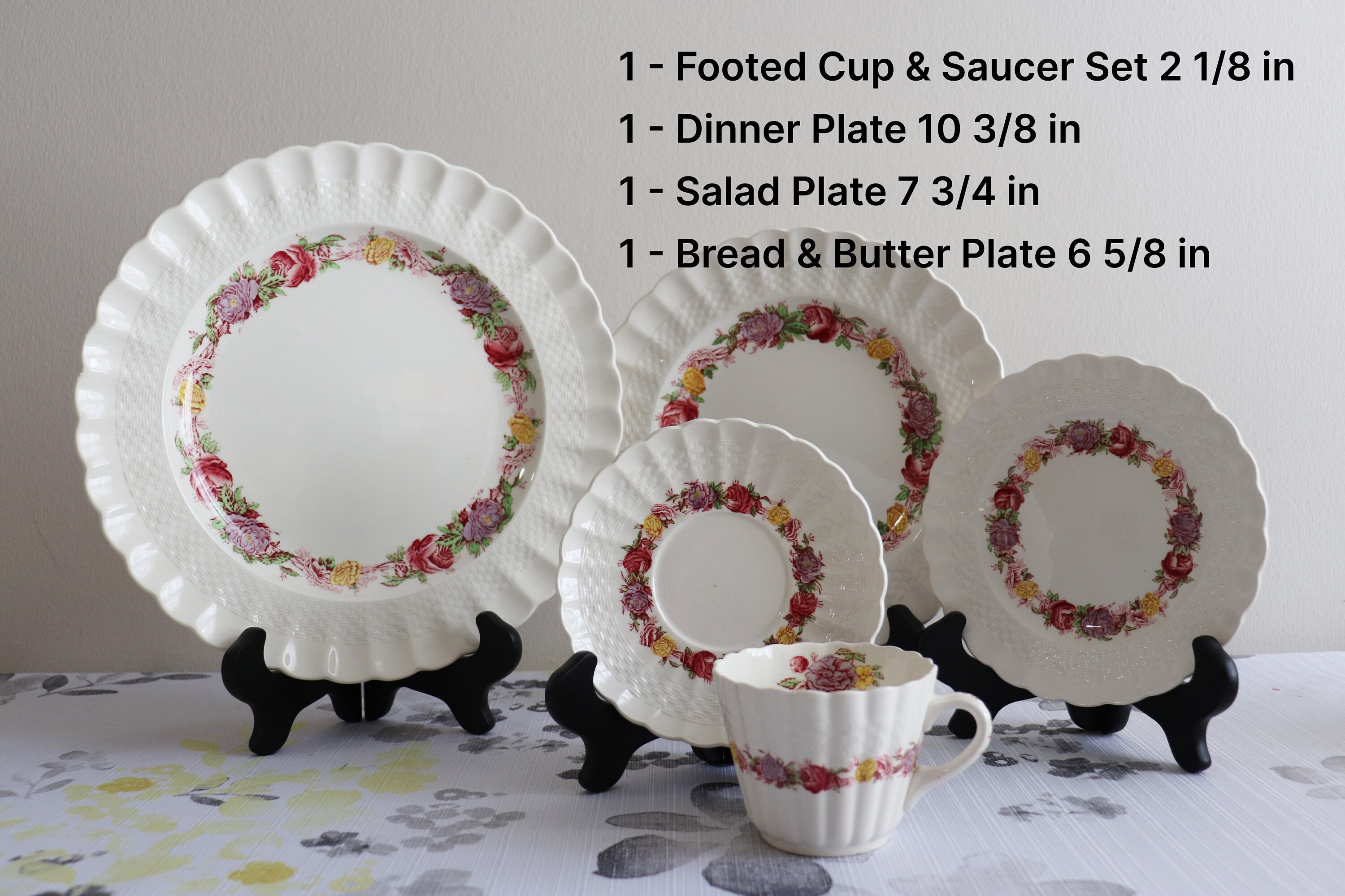Spode Rose Briar Dinner Plate, Salad Plate, Bread & Butter, Tea Set ...