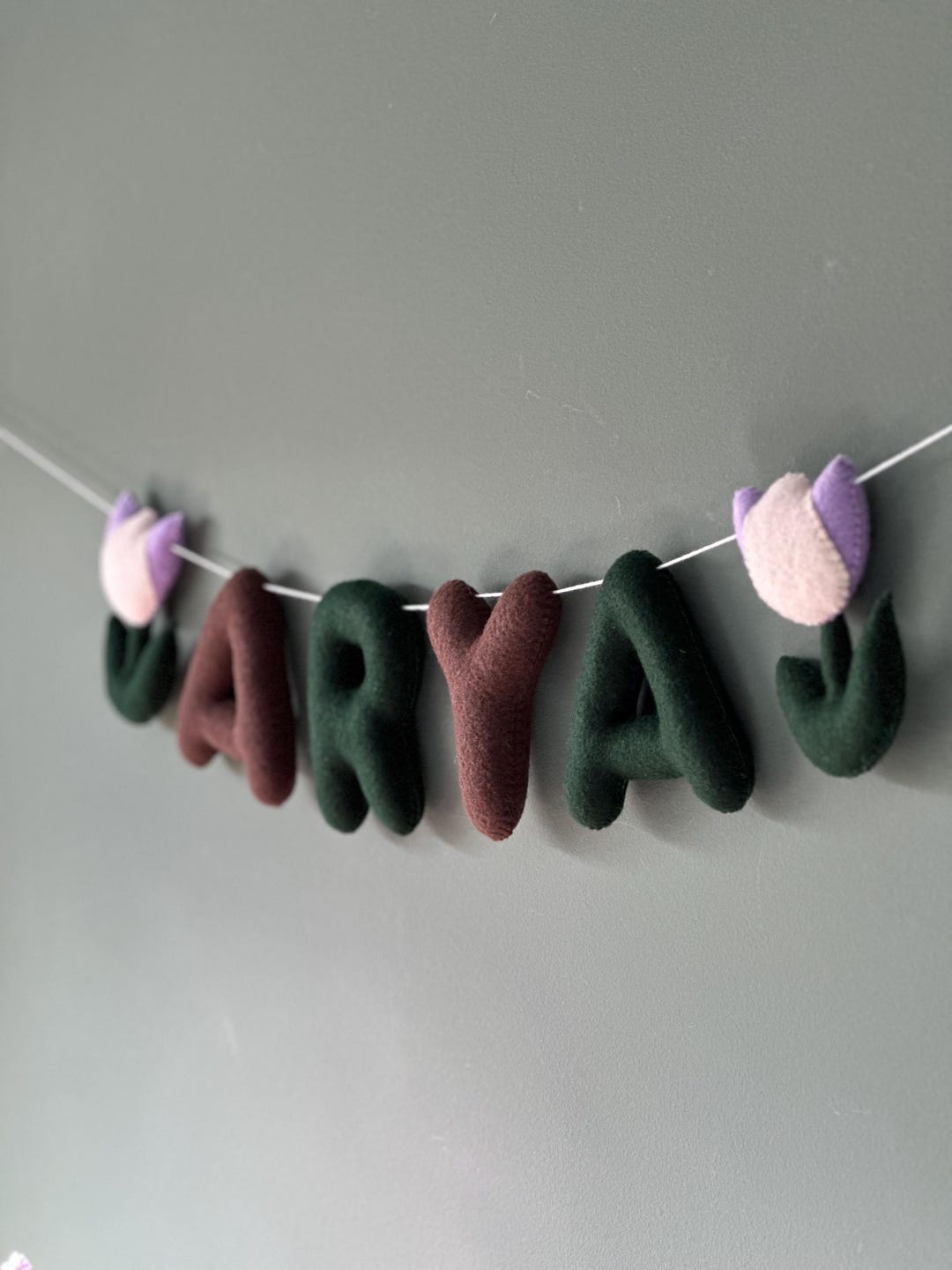 Custom Felt Name Garland With Tulip Flowers: Nursery Decor - Etsy