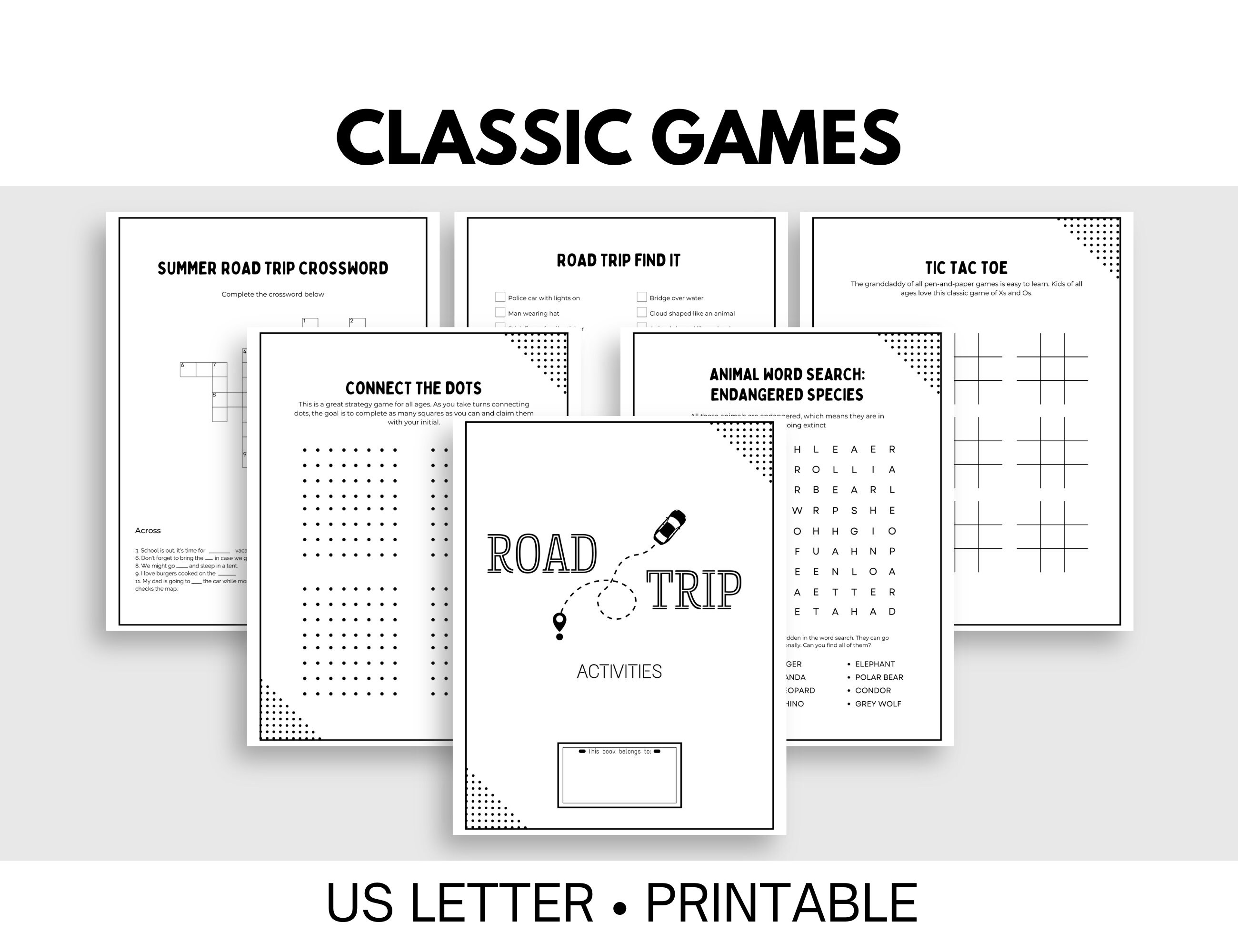 Printable Family Games, Road Trip Adventure Bundle, Road Trip Fun Pack ...