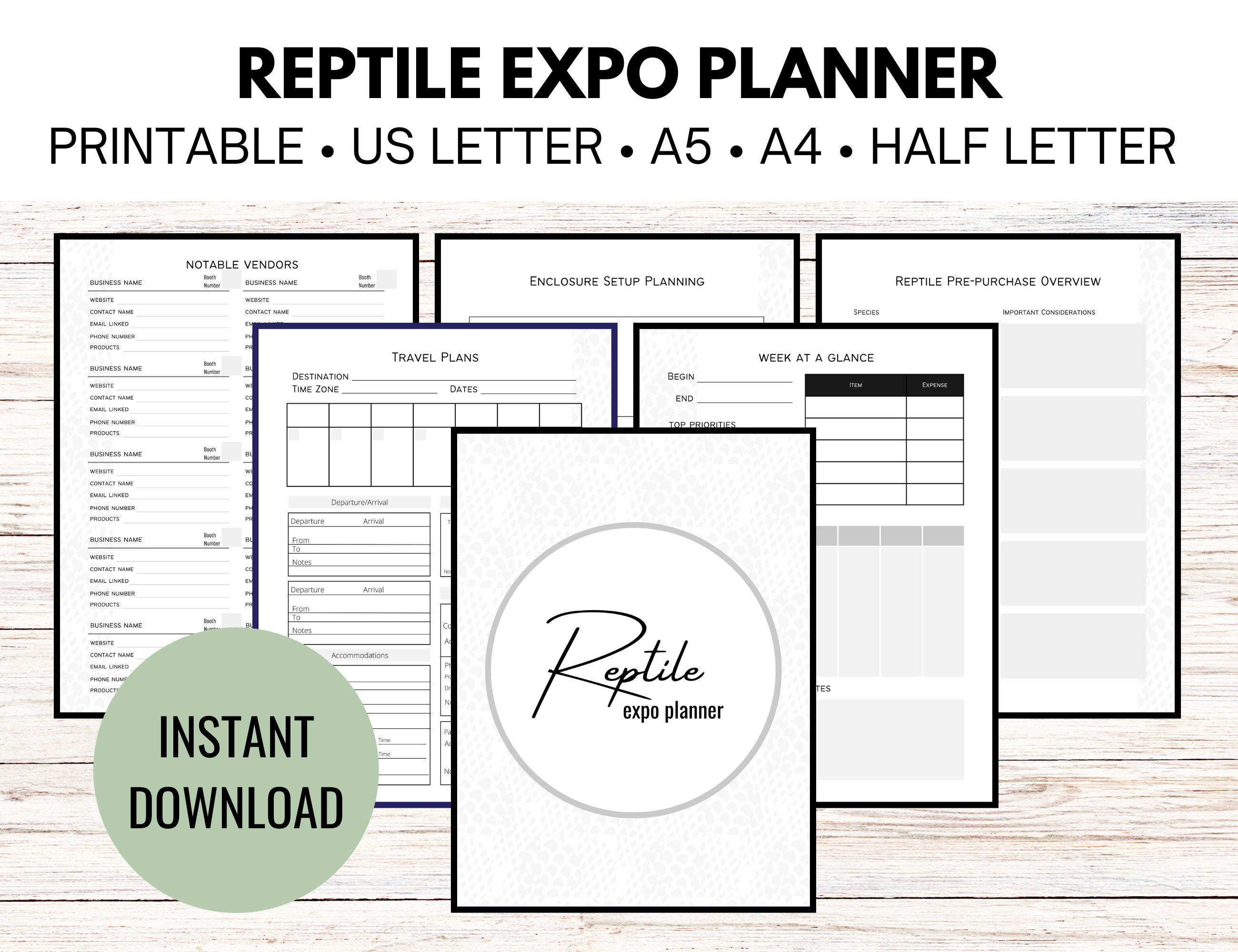 Reptile Care Sheet All Files Bundle Fillable PDF, Reptile Life Chart ...