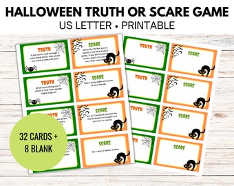 Truth or Scare Cards - Etsy