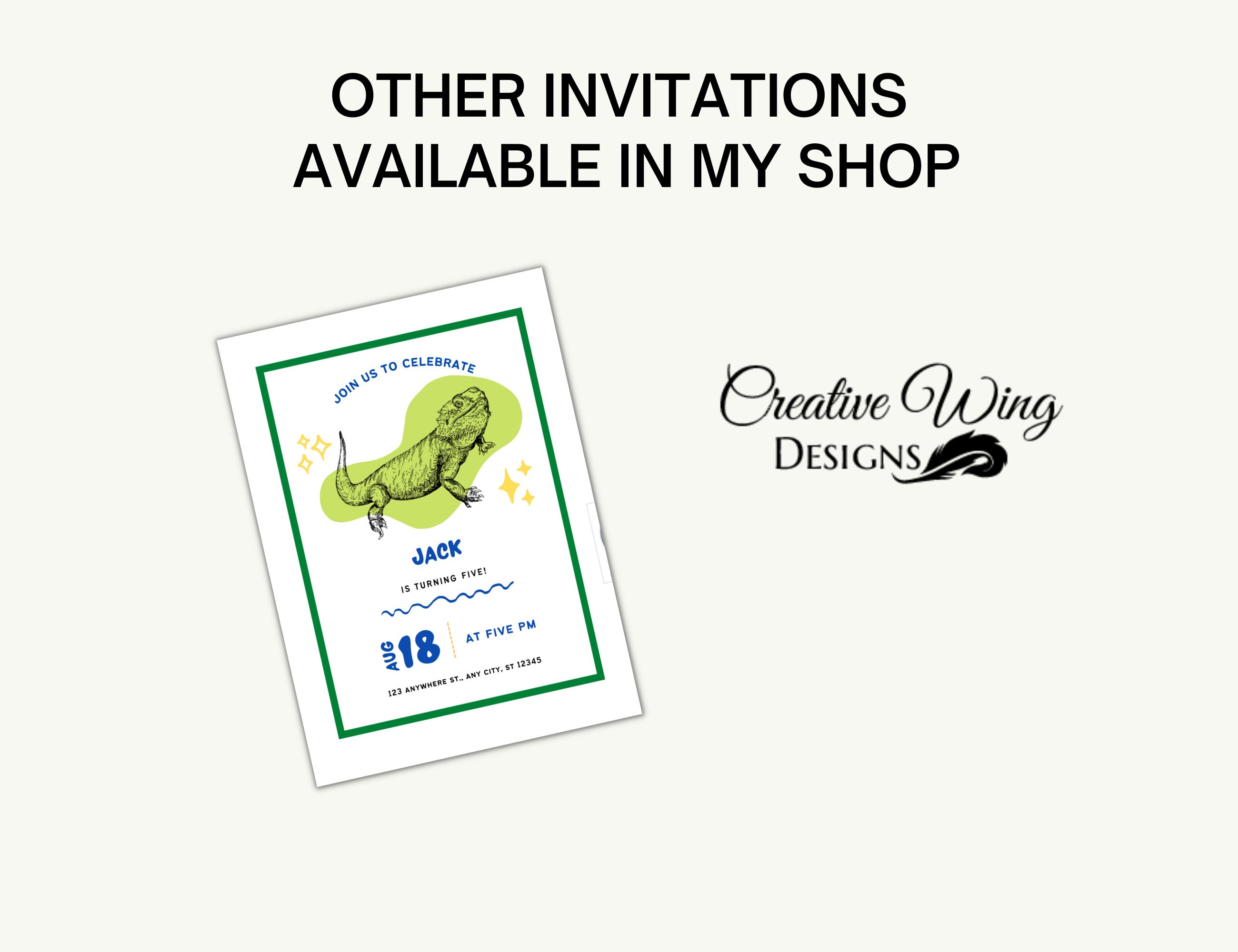 Leopard Gecko Birthday Invitation Template Game Bundle, Reptile ...