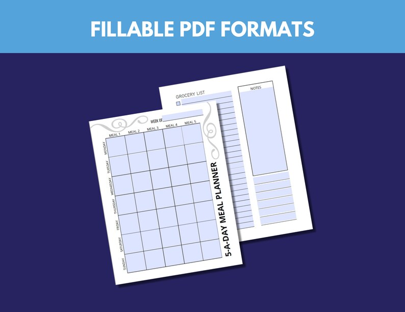 Food Log Printable Menu Planner Fillable Weekly Meal Plan Meals And Food Log Printable Menu Planner Fillable Weekly Meal Plan Meals And