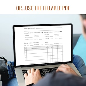 Reptile Chore Chart, Tortoise Care Tracker, Pet Feeding Log Planner ...