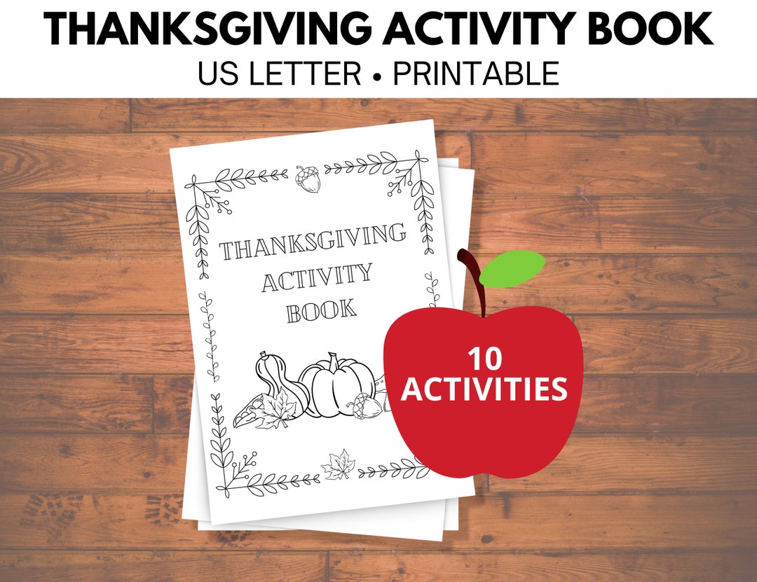 Thanksgiving Activity Book Thanksgiving Games Fall Theme - Etsy