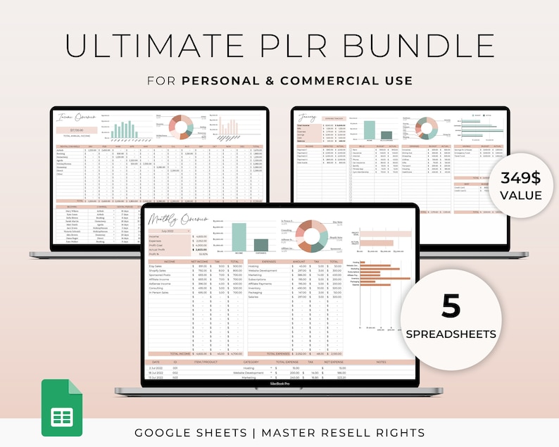 PLR Spreadsheets Bundle for Google Sheets Master Resell Rights ...