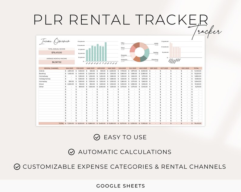 PLR Multi-property Rental Tracker Commercial Use Master Resell Rights ...