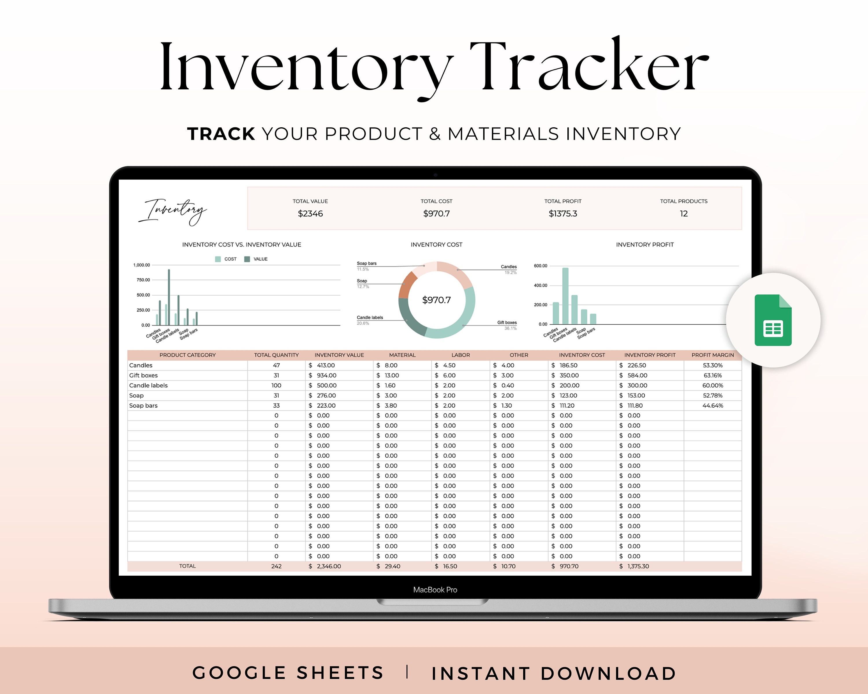 Inventory Tracker Spreadsheet Inventory Management Inventory Sheet ...