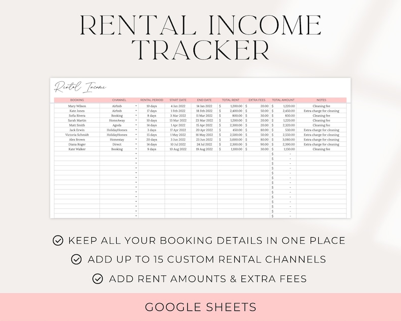 Rental Expense Tracker Rental Income Tracker Spreadsheet Property ...
