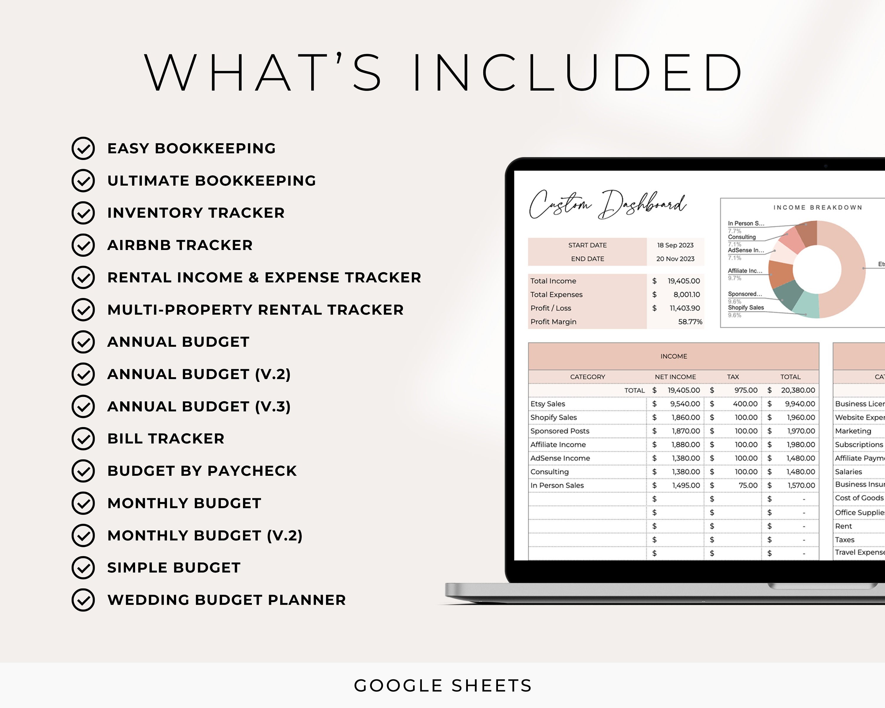 Master Resell Rights Budget Spreadsheet Bundle, Commercial Use, PLR ...