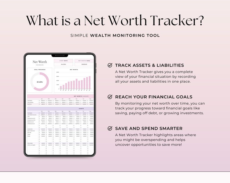 Net Worth Tracker Spreadsheet for Google Sheets Net Worth Planner ...