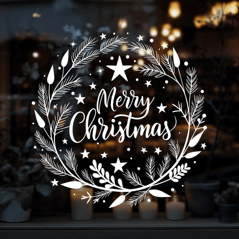 Christmas Window Template Chalk Pen - Etsy UK