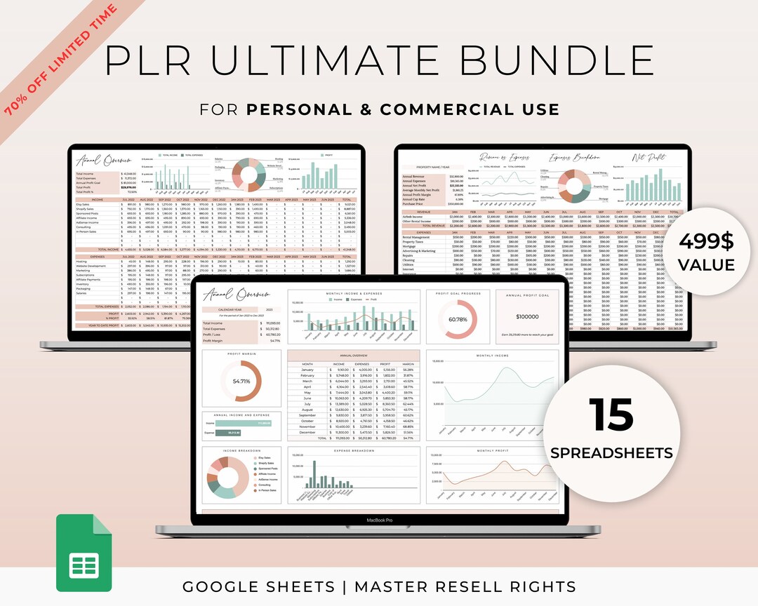 Master Resell Rights Budget Spreadsheet Bundle, Commercial Use, PLR ...