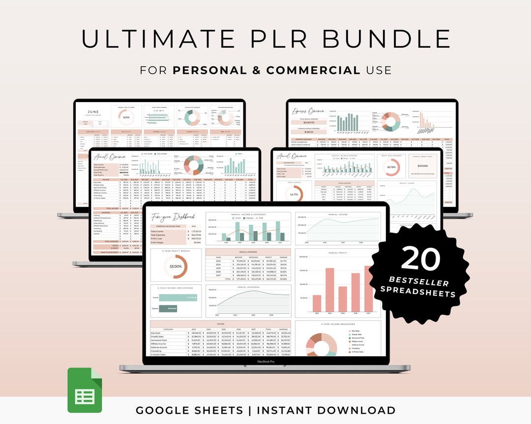 PLR Digital Products Bundle, PLR Spreadsheet, Master Resell Rights ...