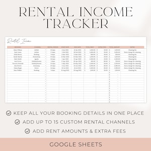 Rental Income & Expense Tracker Rental Tracking Spreadsheet Property Manager Expense Log Rental ...
