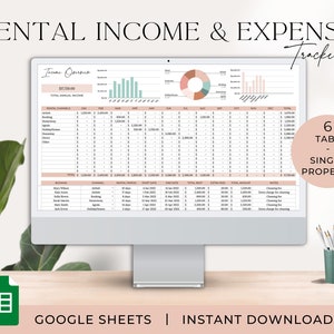 Rental Income & Expense Tracker Rental Tracking Spreadsheet Property Manager Expense Log Rental ...